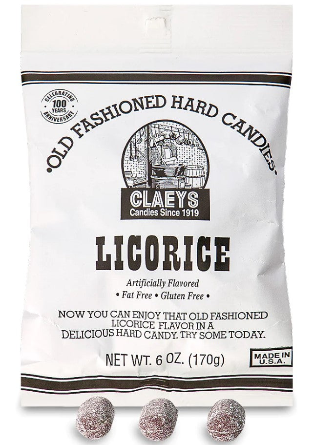 Claey's Licorice Hard Candy 6 oz - Old Fashioned Black Licorice Since ...